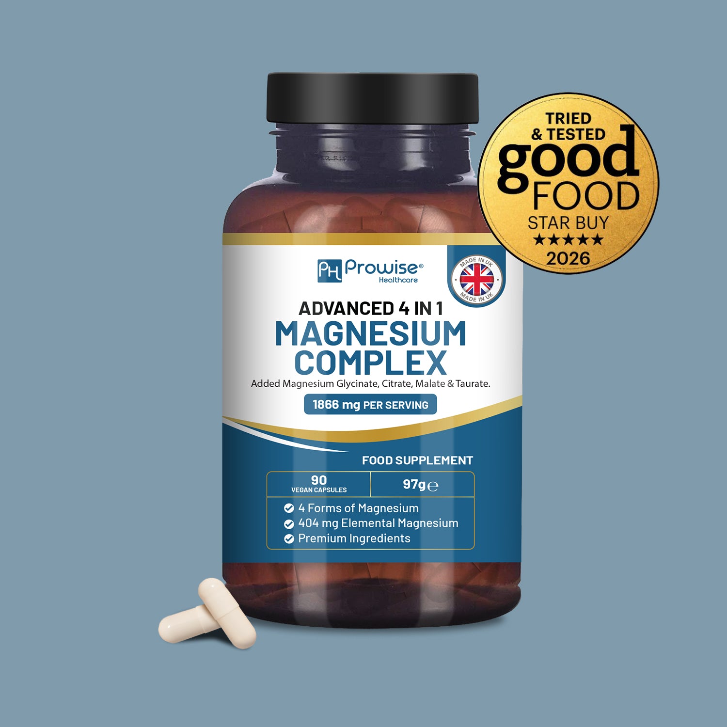 Magnesium Glycinate Complex 4 in 1 2000mg 90 Vegan Tablets
