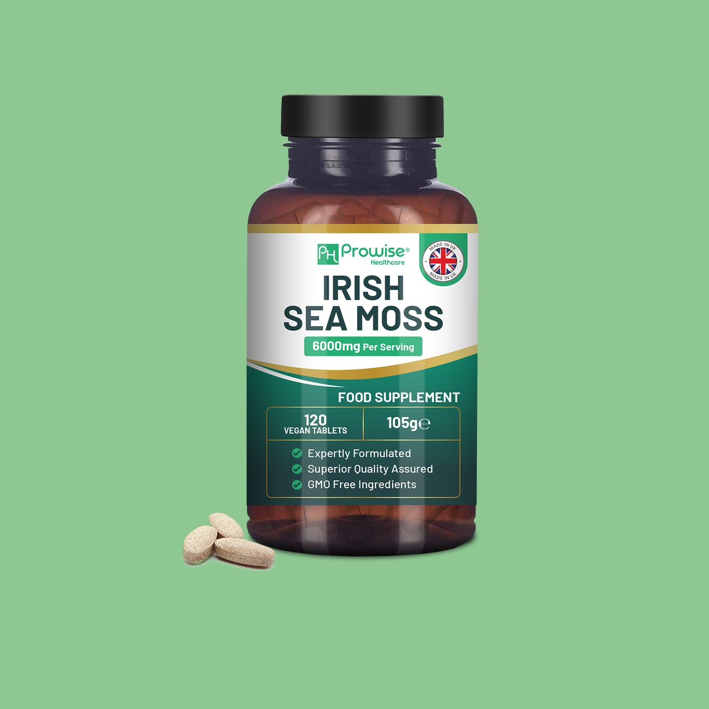 Irish Sea Moss Supplement 6000mg 120 Vegan Tablets