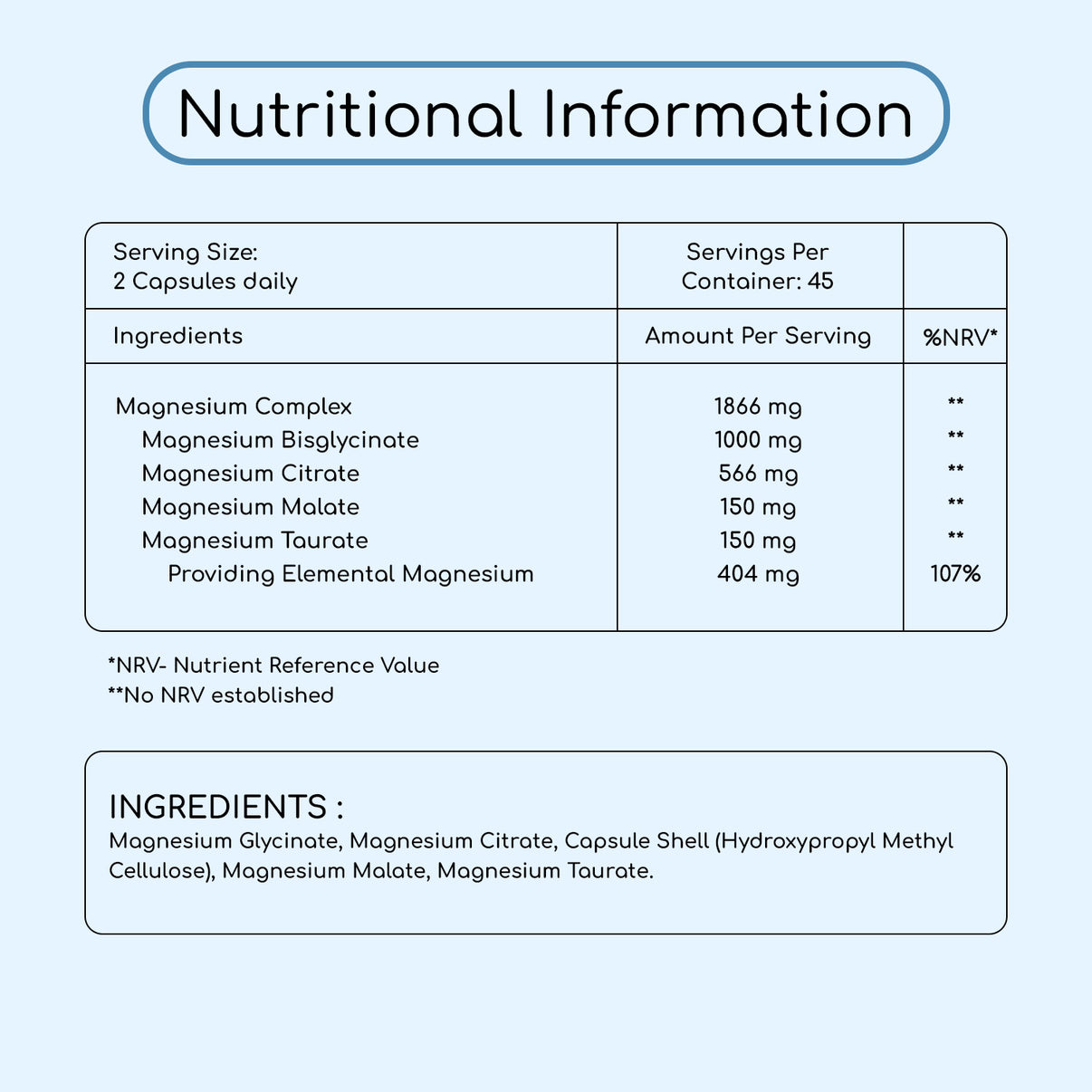 Magnesium Glycinate Complex 4 in 1 2000mg 90 Vegan Tablets
