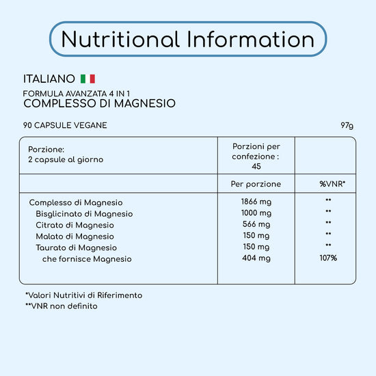 Magnesium Glycinate Complex 4 in 1 2000mg 90 Vegan Tablets