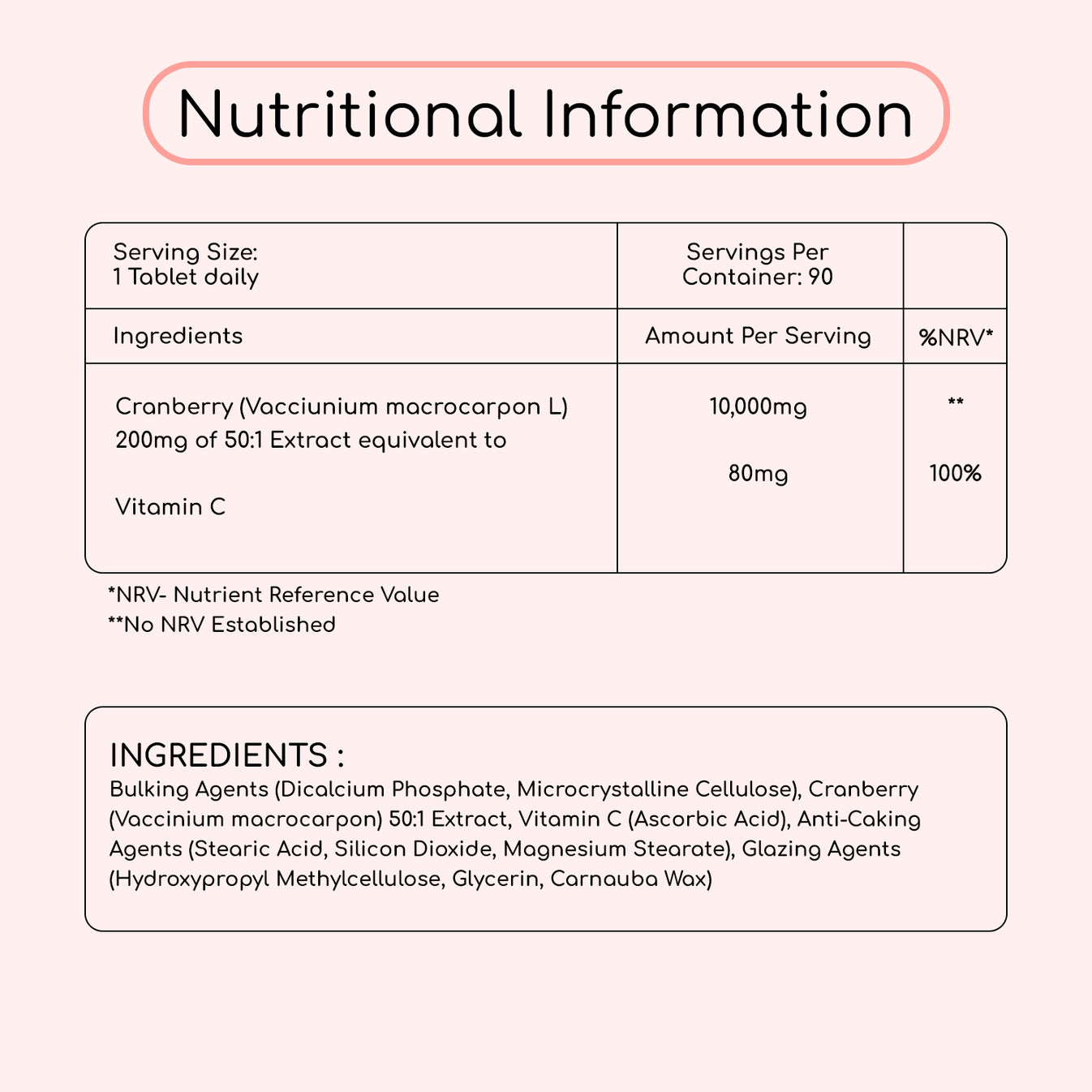 Prowise High Strength 10000mg 90 Cranberry Tablets
