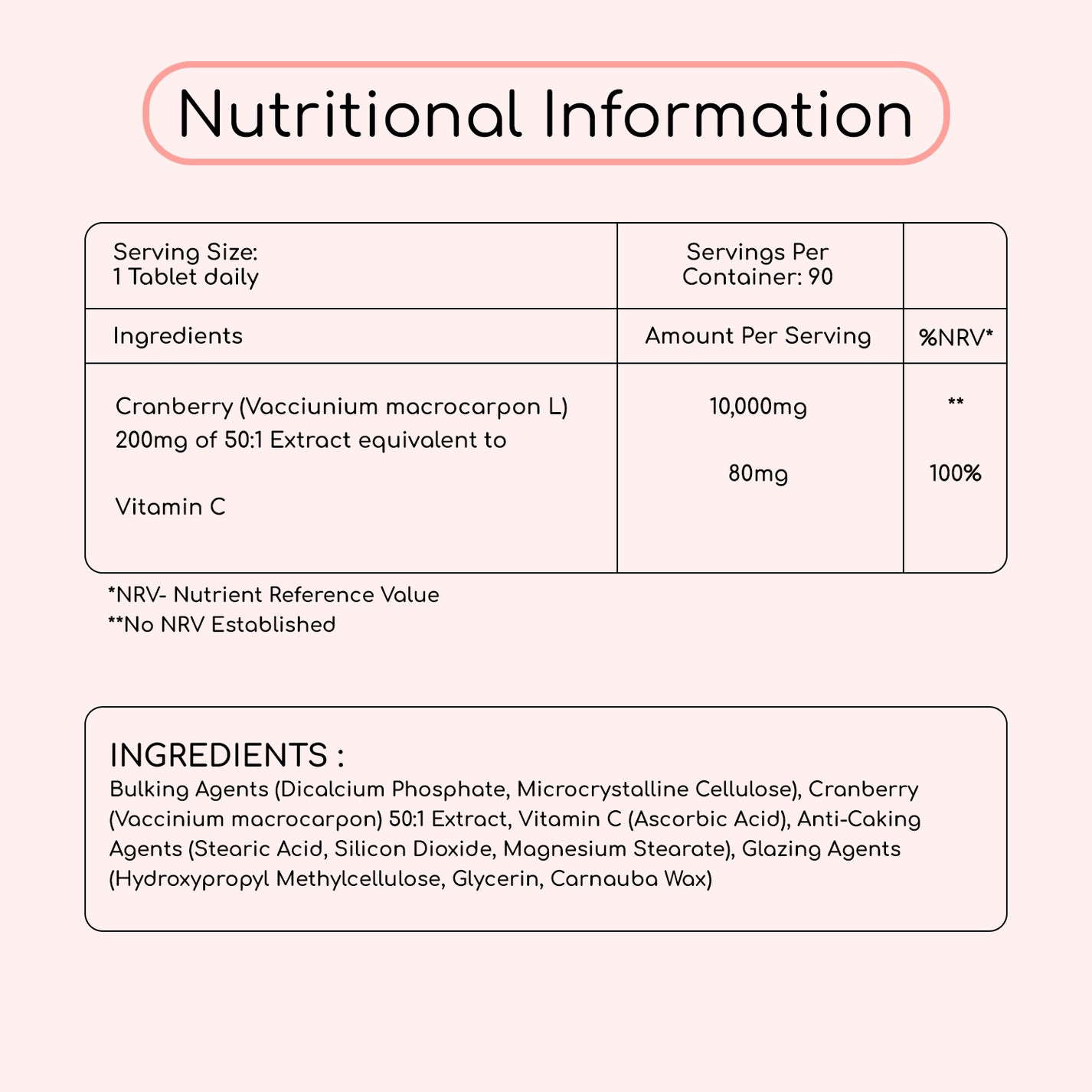Prowise High Strength 10000mg 90 Cranberry Tablets