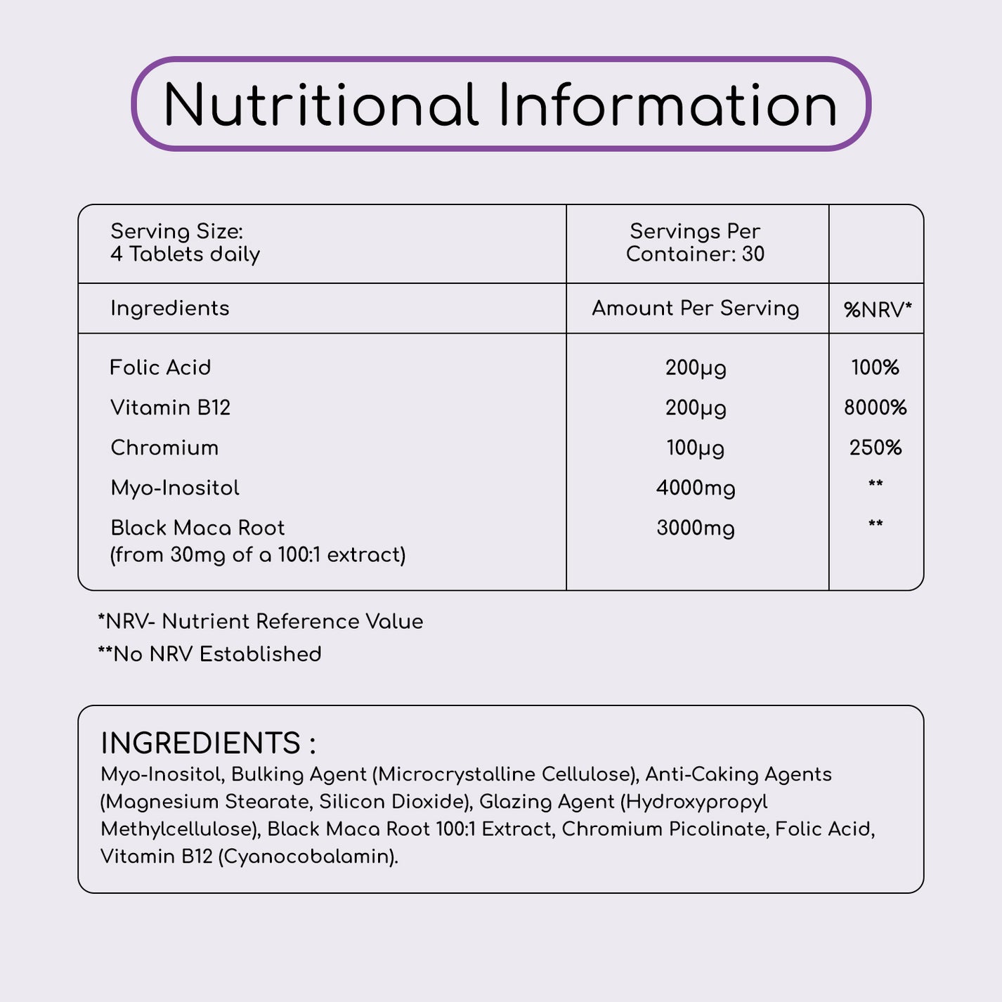 Myo Inositol Complex 7000mg 120 Vegan Tablets UK