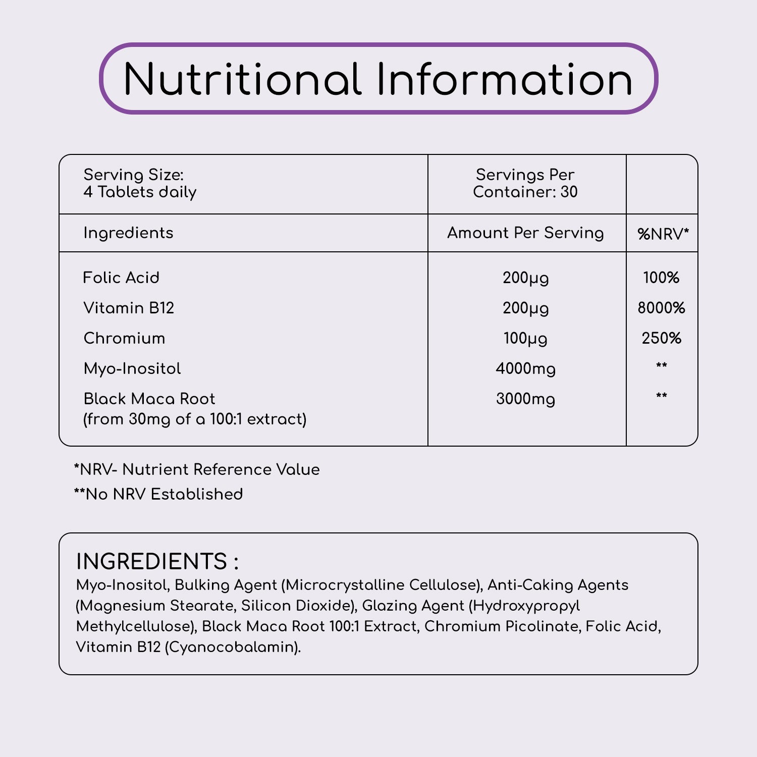 Myo Inositol Complex 7000mg 120 Vegan Tablets UK