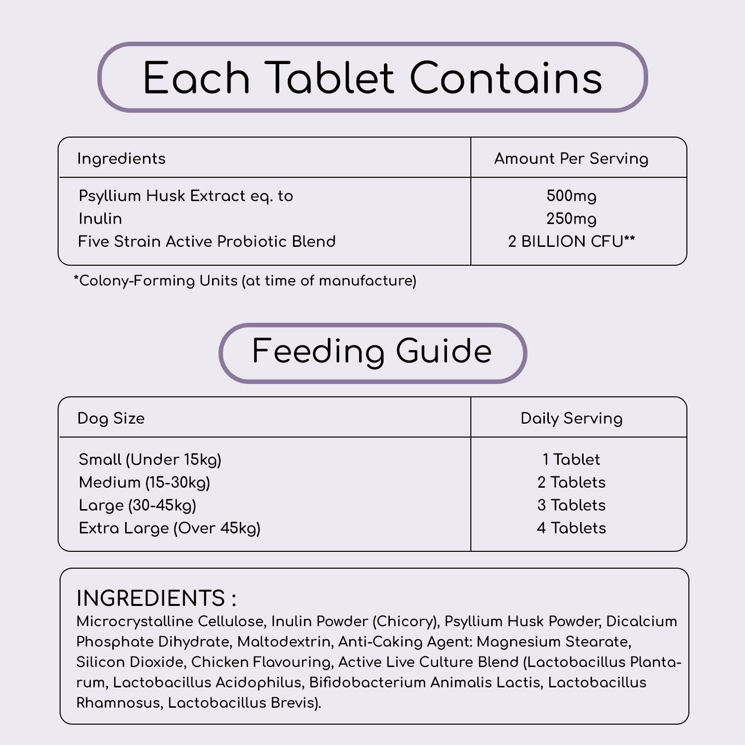 Probiotic Tablets For Dogs 60 Chicken Flavour Chewable Tablets