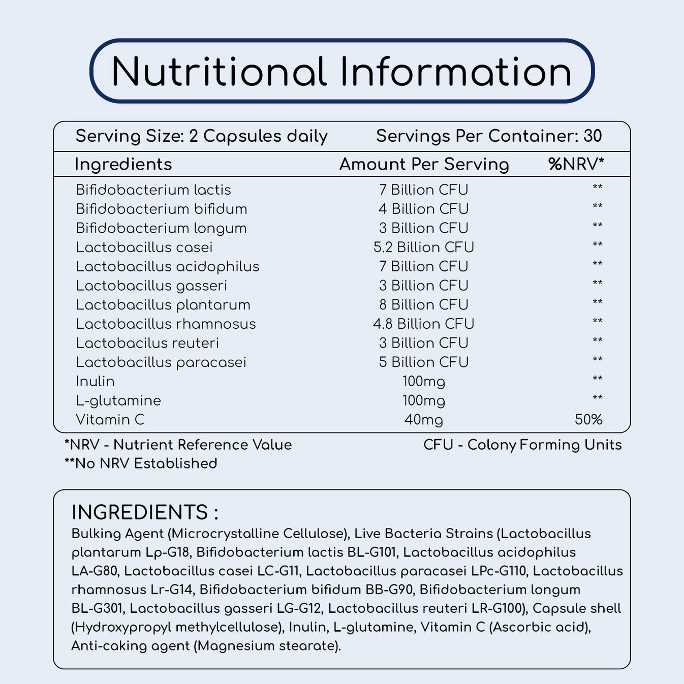 Pro Bio Cultures Complex Prebiotic And Probiotic 60 Vegan Capsules
