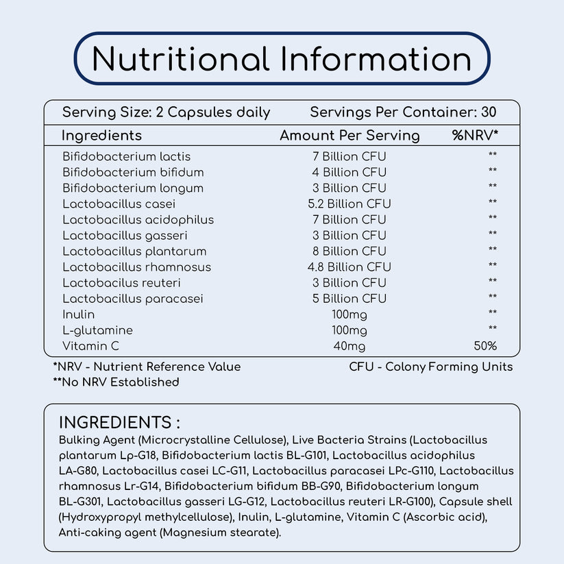 Pro Bio Cultures Complex Prebiotic And Probiotic 60 Vegan Capsules