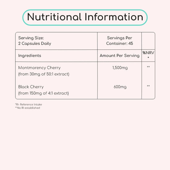 Montmorency Cherry Supplement 2100mg 90 Capsules | UK Made